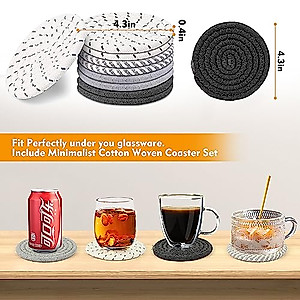 AKALOL Vintage Coffee Mugs,4pcs Set Overnight Oats Containers With Lids Coaster Spoons - 14oz Clear Embossed Glass Cups,Coffee Bar Accessories,Iced Coffee Glasses,Ideal for Cappuccino,Tea, Latte