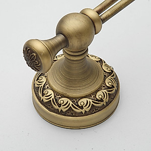 PEONYBATH Antique Bronze Brass Bath Towel Hooks, Wall Mounted Bathroom Hardware Accessories,Pattern Carving Design