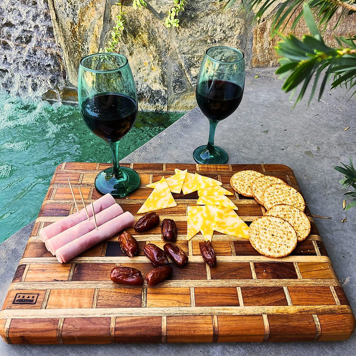 Artisanal Teak Charcuterie, Cutting, Cheese & Bread Board, Handmade,16x12x1, for Slicing, Dicing & Food Serving