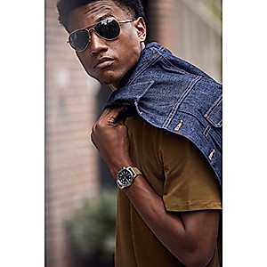 Citizen Men's Eco-Drive Weekender Avion Field Watch in Stainless Steel with Khaki Nylon Strap, Black Dial (Model: BM7550-01E)