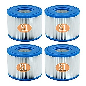 Pool Filters Cartridges Type S1 Compatible for Intex for PureSpa, Hot Tub Filter Cartridge Swimming Pool Spa Filter for Intex 29001E, 4Pcs