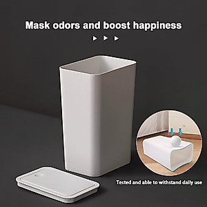 Hperu Bathroom Bin Bathroom Bin 9.1 L Small Trash Can White Waste Paper Bin with Lid Top Press Slim Garbage Can for Home Office Bedroom Kitchen,Rubbish Bin,Kitchen Bin