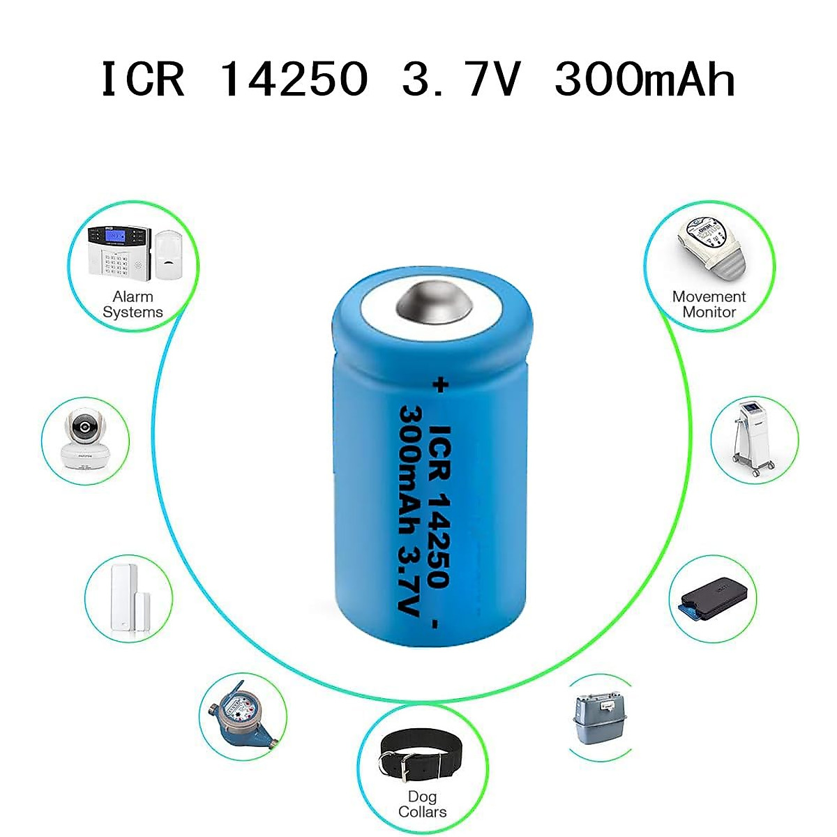 Rechargeable 3.7V 14250 Battery with Charger, 4 Pack Lithium Ion 1/2 AA Size Batteries Can Replace 3.6 Volt LS 14250, ER14250, 3v CR14250 Battery for Laser