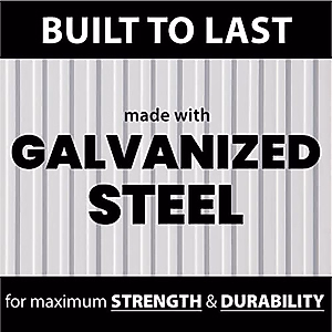 Hanover Trash and Recyclables Galvanized Steel Storage Shed with Pent Roof and 2-Point Locking System in Dark Gray, Stores 2 Trash Cans, 3.3-Ft. x 5.2-Ft. x 4.4-Ft.