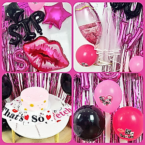 Mean Girls Birthday Party Decorations Girls Bachelorette Party Decorations You Can't Sip With Us Banner Hot Lip Balloons for Burn Book Girls Y2K Bridal Shower Wedding Bachelorette Party Supplies