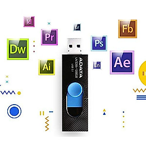 ADATA UV320 USB 3.1 128 GB Quick Slide Capless Flash Drive Black (AUV320-128G-RBKBL)