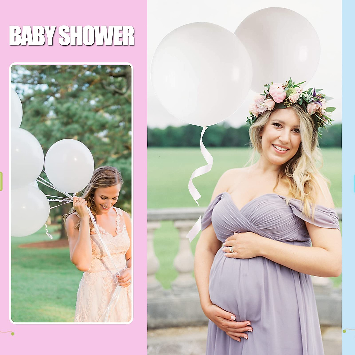 18 inch White Balloons 25 pcs Large White Latex Balloons for Baby Shower Wedding Birthday Party Decorations