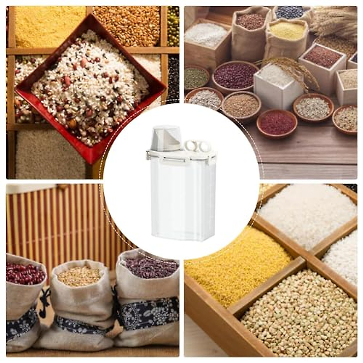 Jextou Cereal Containers Storage, Food Storage Box Canister Jars With Measuring Cup, Food Storage Containers, Airtight Food Storage Container With Lid, Household Cereal Dispenser For Flour Pasta