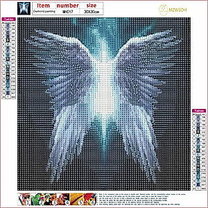 MZWSDH Feather Wings Diamond Painting for Adult 5D Full Round Diamond Painting by Numbers Angel Wing Diamond Painting Arts Crafts Kit for Children Home Decor Gift (12 X 12 Inches)