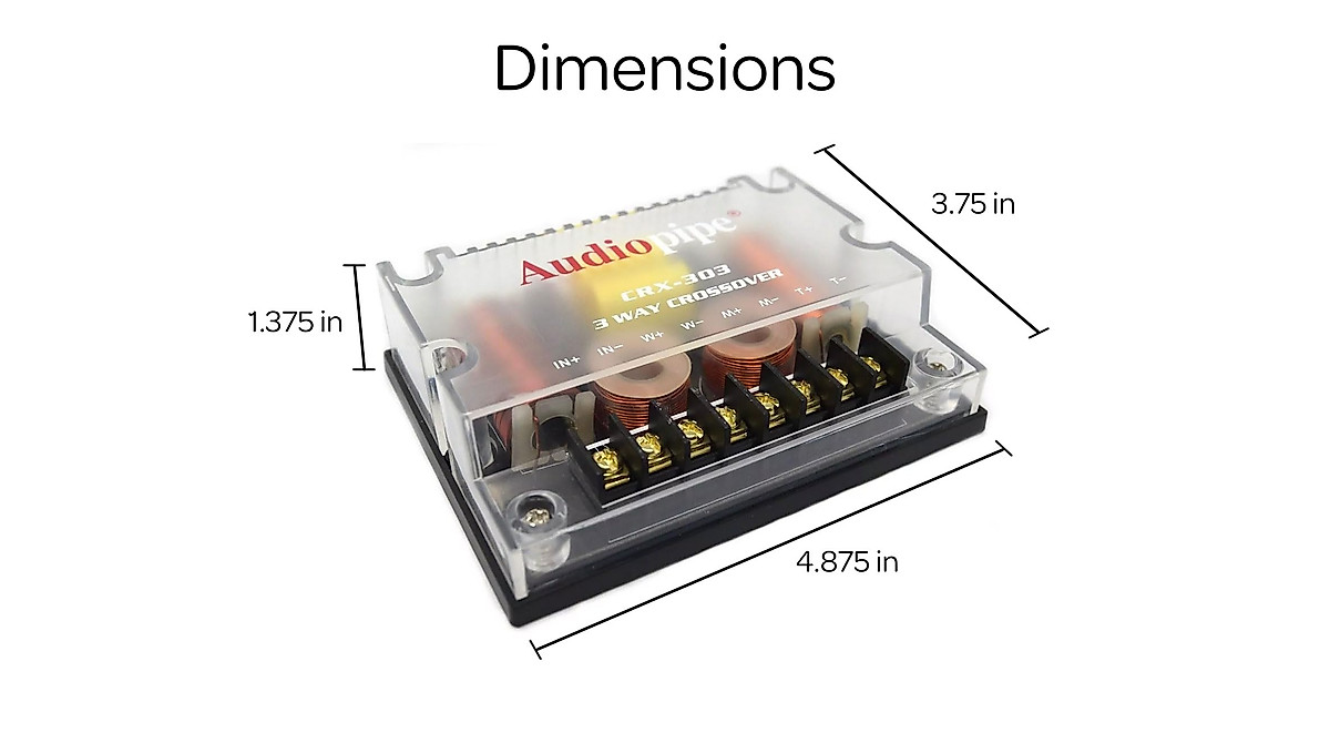 Audiopipe 3-Way Car Crossover CRX-303 | 300W Passive Audiopipe Crossover