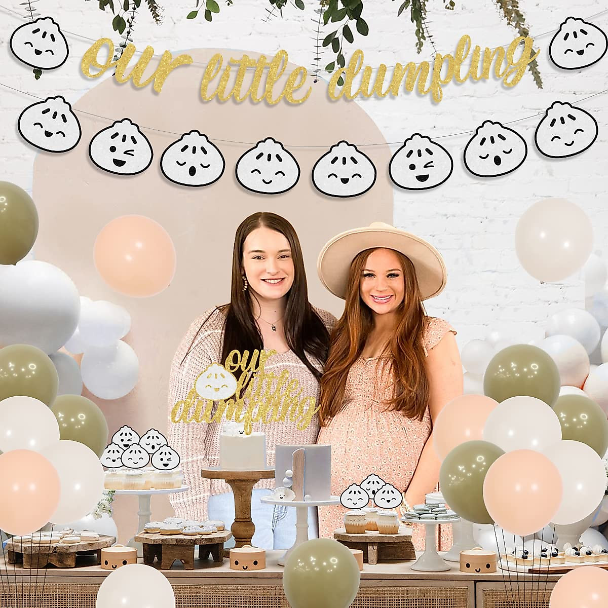 Dumplings Party Decoration for Birthday Baby Shower Dumplings Theme Banner Garland Little Dumpling Cake Cupcake Toppers for Little Dumpling Theme Birthday Supplies