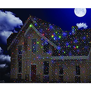 LedMall Christmas Laser Projector Lights Outdoor, Motion Firefly Red, Green and Blue with Remote Control and Security Lock