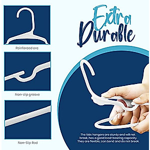 Utopia Home 20 Pack Kids Hangers - 11.5 Inch Plastic Baby Hangers for Closet - Childrens Hangers for Clothes & Infant Hangers for Closet - Ideal for Everyday Standard Use (White)