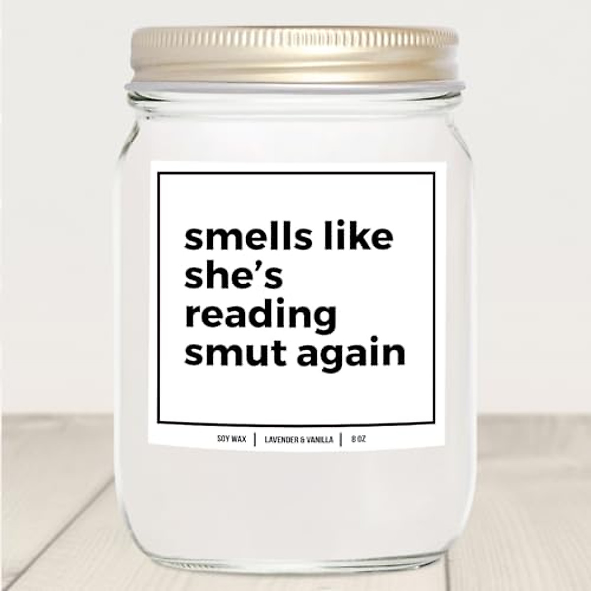 YouNique Designs Smut Candle 8oz - Smut Book Lovers Gifts - Smutty Book Lovers Gifts Ideas, Funny Smut Reader Gifts - Smut Gifts, Smutty Book Gifts - Smut Book Merch (Lavender & Vanilla)