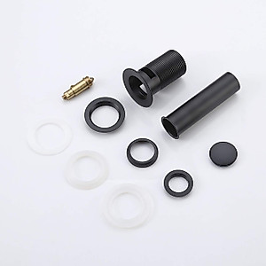KES Bathroom Sink Drain with Overflow Pop Up Drain Assembly Vessel Sink Stopper Matt Black, S2007A-BK