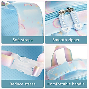 School Backpack for Girls, Lightweight Waterproof Cute Rainbow School Bookbag for Teen Kids Students Elementary (Rainbow Pink)