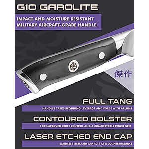 KESSAKU Serrated Bread Knife - 8 inch - Dynasty Series - Razor Sharp Kitchen Knife - Forged ThyssenKrupp German High Carbon Stainless Steel - G10 Garolite Handle with Blade Guard