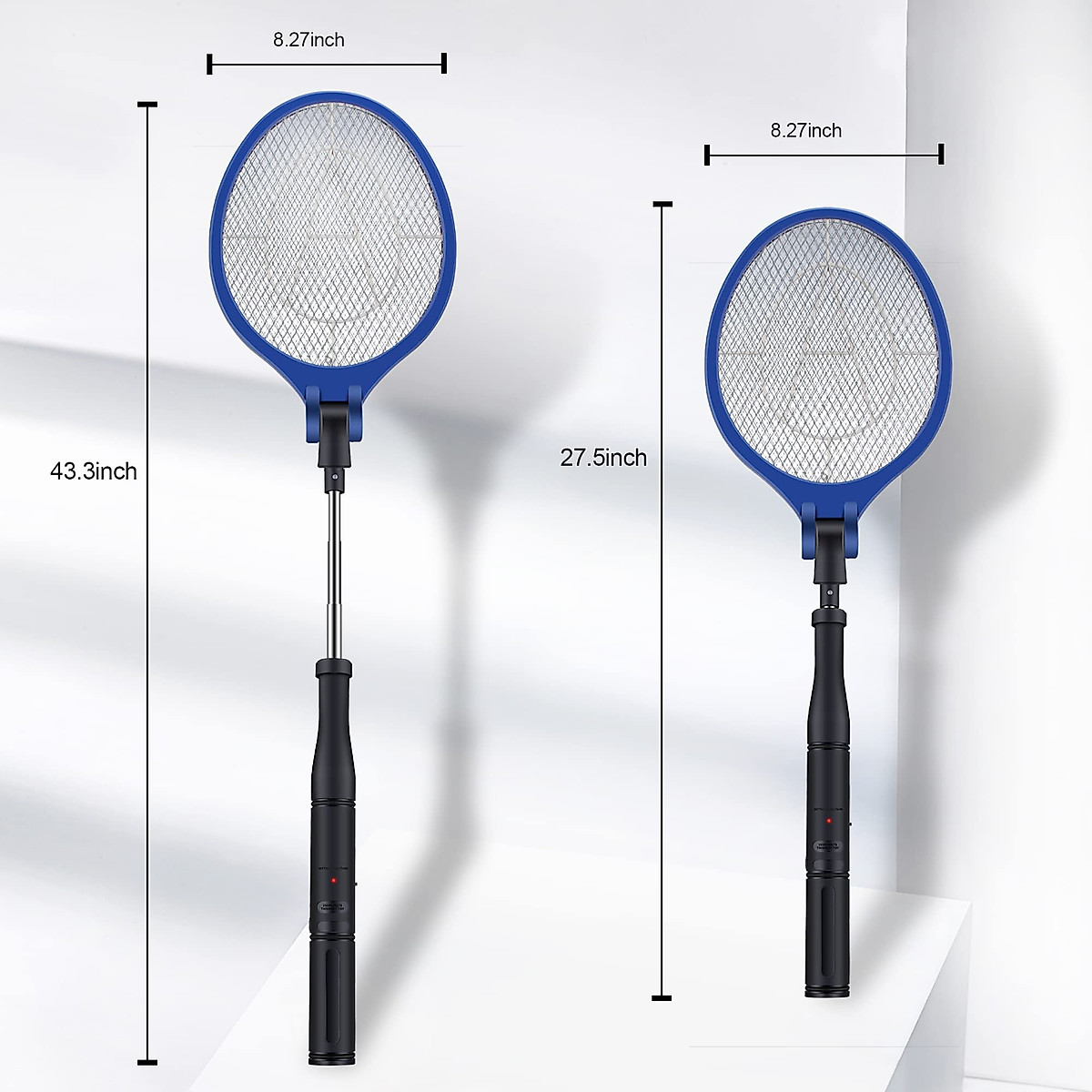 𝟮𝟬𝟮𝟯 𝐔𝐩𝐠𝐫𝐚𝐝𝐞𝐝 Electric Fly Swatter Indoor, Retractable Bug Zapper Racket Powerful Mosquitoes Trap, USB Rechargeable Fly Killer, Pest Control for Home, Bedroom, Kitchen, Patio