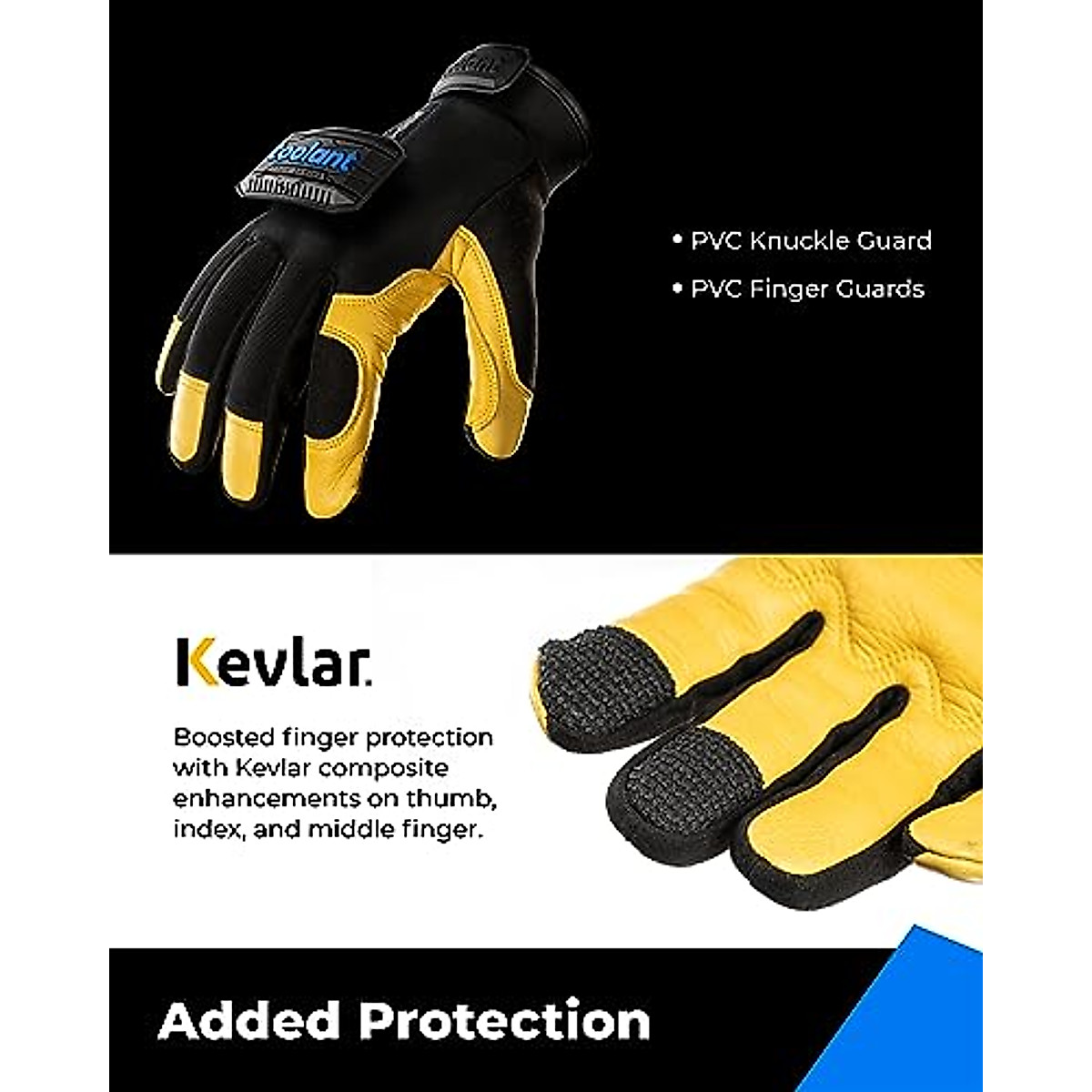 toolant Waterproof Winter Leather Work Glove Men, Thor Series, Heavy Duty Mechanic Gloves, Warm 3M Insulate Lining, Touchscreen, with Impact Protection, Small