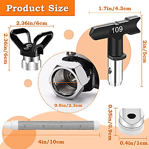 Anglecai 14 Pieces Airless Paint Sprayer Tips Set, 6 Reversible Spray Paint Nozzles, 6 Airless Paint Spray Gun Filters and 2 Nozzle Tip Guards for Airless Spray Paint Machine Parts