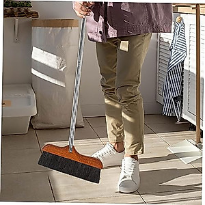 BCOATH Horsetail Broom Long Handle Broom Asian Broom Garbage Broom Small Broom Floor Squeegee Industrial Broom Floor Sweeping Brush Office Broom Kitchen Broom Garden Broom Wooden