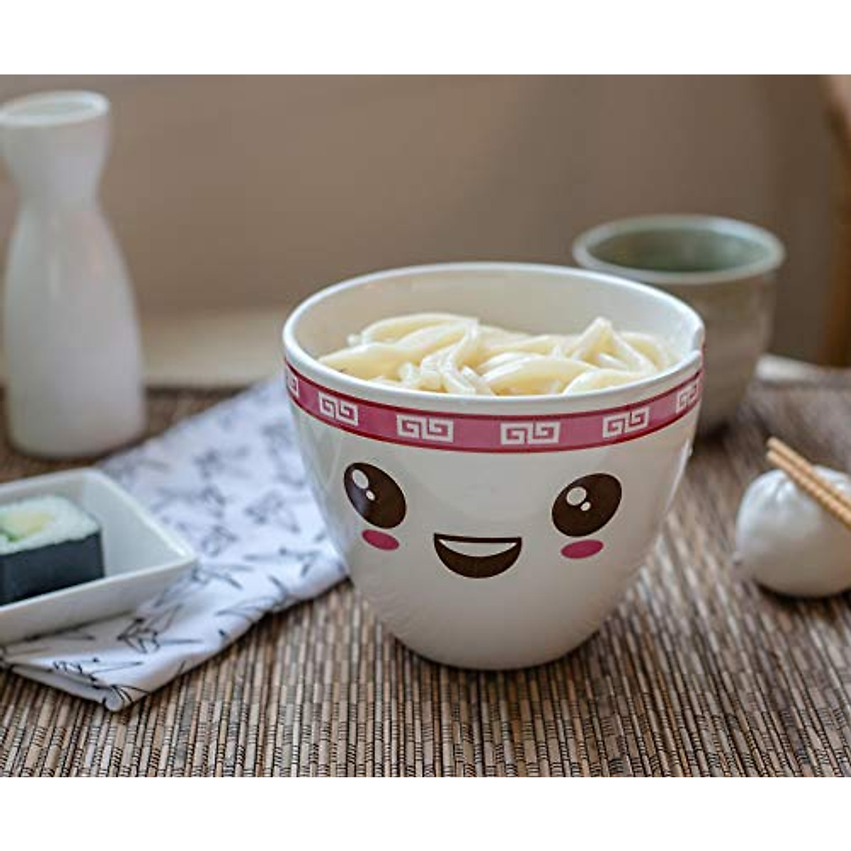 Toynk Miso Hungry Japanese Ceramic Dinner Set | 16-Ounce Ramen Bowl and Chopsticks Set