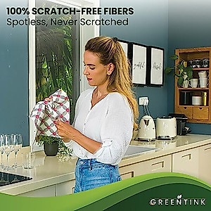 GREENTINK Eco-Friendly Reusable Dish Cloth Set – 10-Pk Multipurpose Kitchen Cleaning Cloth Made from Recycled Materials – Absorbent Dish Towels & Non-Scratch Cleaning Rags, 12x12 in.