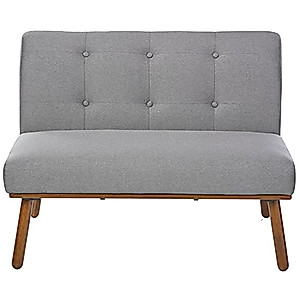 The Mezzanine Shoppe Playmate Upholstered Tufted Armless Loveseat, 40.5", Gray