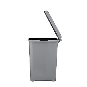 Superio Slim Trash Can with Foot Pedal – 6.5 Gallon Step-On Trash Can, Plastic Garbage Can with Lid, Trash Can for Bathroom, Bedroom, RV, Kitchen, Office, Patio, or Dorm – White Smoke