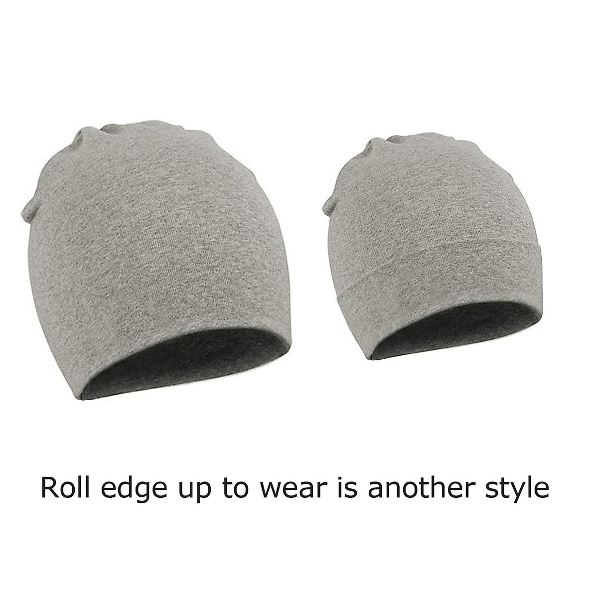 Zando Baby Kids Cotton Knit Beanie Hat for Baby Boys Newborn Lovely Cap Toddler Infant Soft Cute Hat Cap Black & Dark Grey & Navy Large