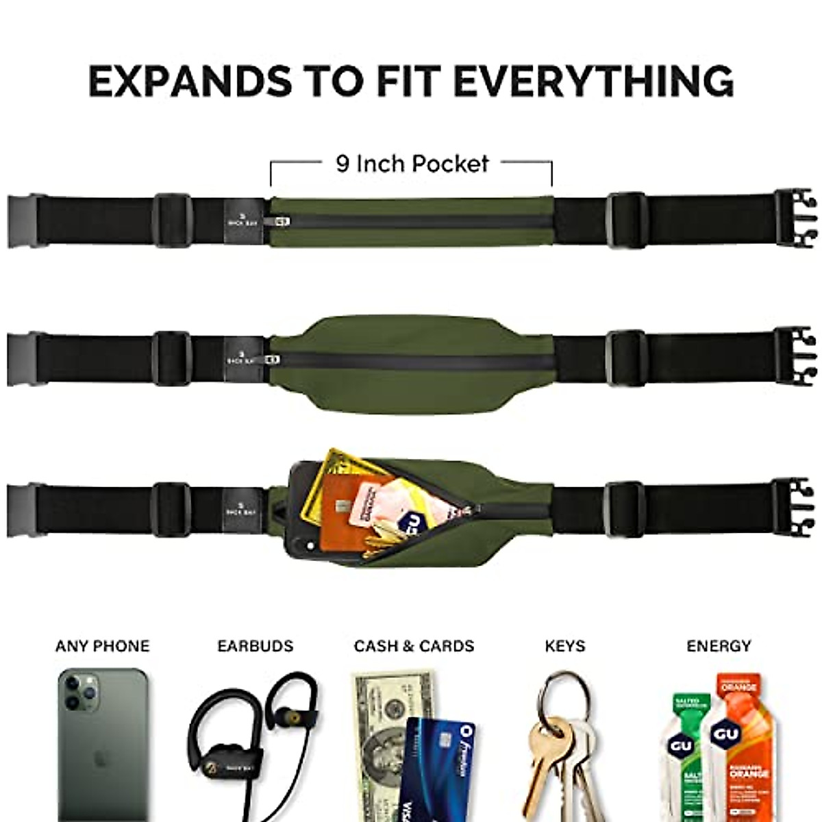 Slim Hiking Pack Pocket for Women & Men [Fits ALL Phones], Waterproof Backpack Pocket, Camping and Hiking Backpack Pack Pocket