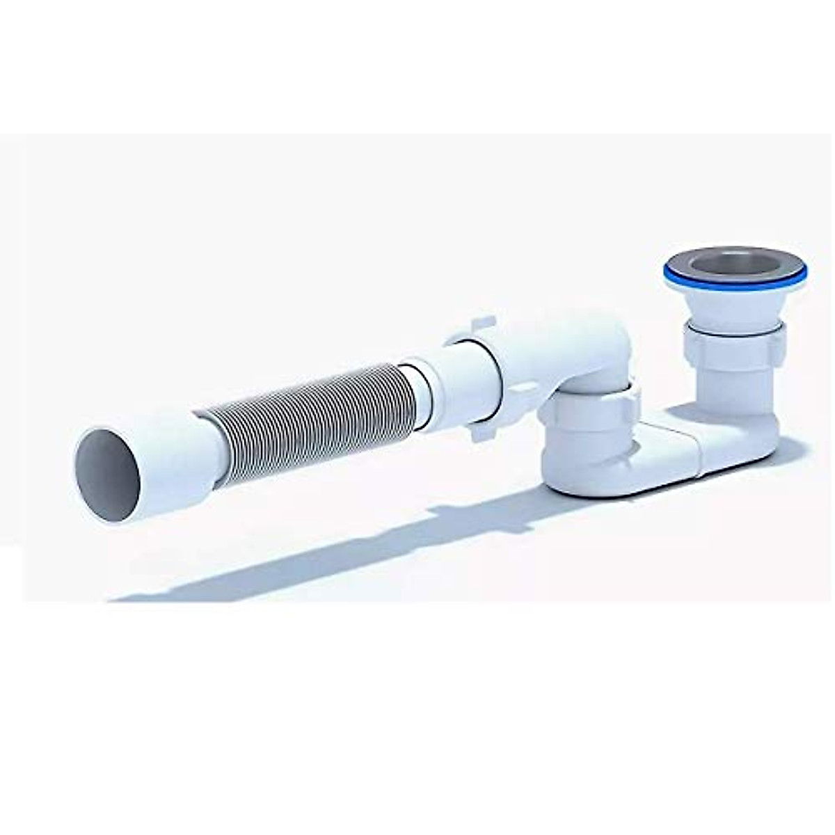 Bath Shower Drain Flat P-Trap 1 1/2" with flexible pipe E015 P Trap for Acrylic bathtubs by Aniplast