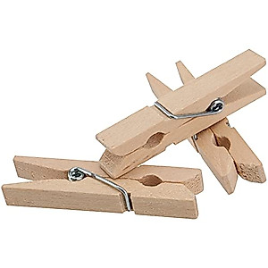 MANCHAP 200 Pack Natural Wooden Clothespins, Small Clothes Pins Wooden Clothes Pegs, Wood Clothing Pins Wooden Clips for Clothes, Photos, Crafts Display, 1.7 Inch Long