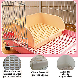 Hamiledyi Large Rabbit Litter Box Corner Bedding Box Chinchilla Toilet Trainer Square Potty Pet Pan for Adult Guinea Pig, Galesaur.Ferret and Other Animals (White)