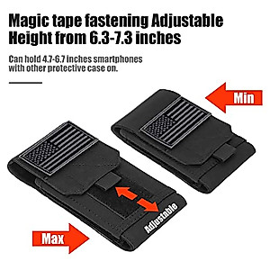 IronSeals Tactical Molle Phone Cover Case, Heavy Duty Loop Belt Holster Pouch with Flag Patch for iPhone 14 Plus/14 Pro Max/14 Pro/13 Pro Max/13 Pro/13/12 Pro Max/11 Pro Max/Xs Max