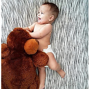 Crib Sheet Set | Toddler Sheet Set 2 Pack 100% Jersey Cotton Black and White Abstract Stripes and Dots