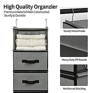 GRANNY SAYS Bundle of 1-Pack Hanging Shelf Organizer & 2-Pack Linen Closet Organize Bins