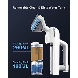 Window Vacuum Squeegee, Cordless Window Vacuum 3 in 1 Window Vac Window Vacuum Cleaning Tool with 260ml Water Tank for Glass Doors Shower Car Window Mirror