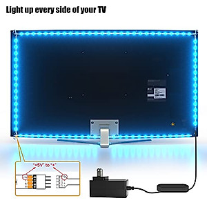 PANGTON VILLA Led Strip Lights 23ft for 85-100in TV, LED TV Backlight Kit with Remote - 16 Color 5050 LEDs Bias Lighting for HDTV