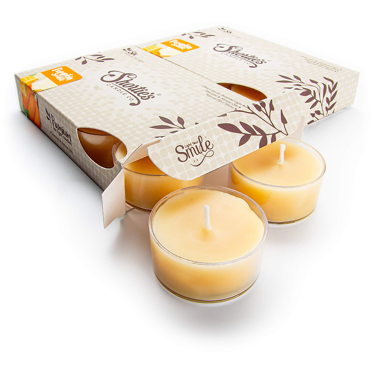 Pumpkin Souffle Premium Tealight Candles Multi Pack - Highly Scented with Essential & Natural Oils - 12 Beige Tea Lights - Beautiful Candlelight - Made in The USA - Bakery & Food Collection