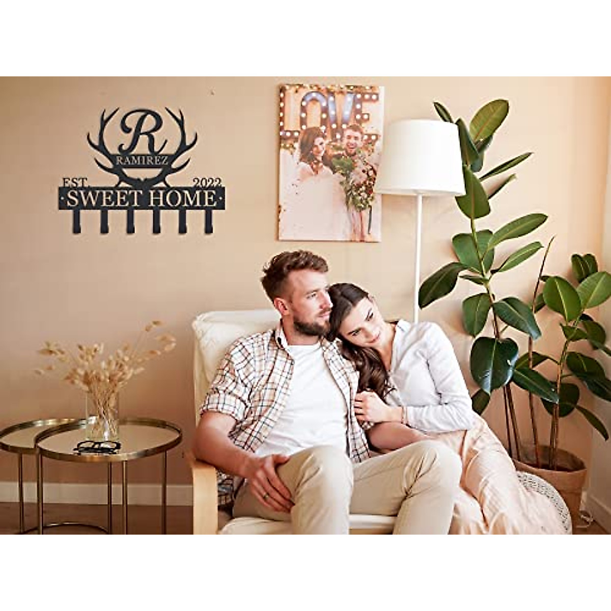 Key Hooks for Wall, Personalized Key Holder for Wall, Key Holder Coat Rack, Rustic Key Holder for Wall, Antler Key Holder Simple and Practical Key Hooks, Key Holder Wall Hanging, Custom Name Key Rack