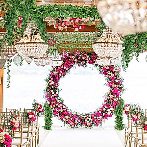 24 Strands Artificial Ivy Fake Ivy Vine Ivy Garland Leaves Garland Hanging Plant with 100 Pack of Cable Ties for Weeding Party Garden Home Wall Decoration