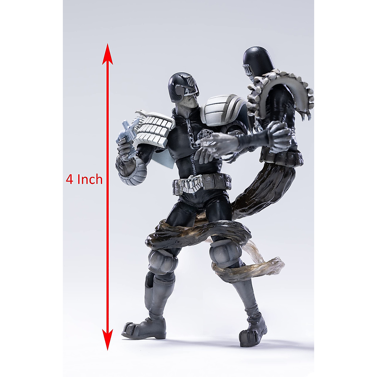 HIYA TOYS Judge Dredd vs Death (Black & White) SDCC 2022 Exclusive 1:18 Scale Action Figure 2-Pack
