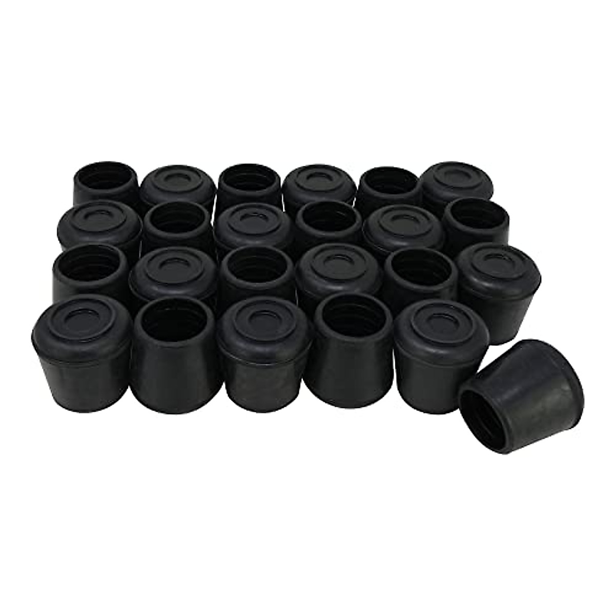 Shepherd Hardware 8746E Leg Tips 1-1/4-Inch Inside Diameter Rubber Chair Leg Caps, 24 Pack, Black