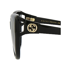 Gucci Women's Classic Cat Eye Sunglasses, Black Black Grey, One Size