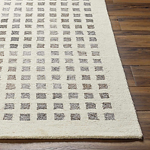 Hauteloom Harib Wool Living Room, Bedroom Area Rug - Beige, Purple, Gray - 8' x 10'
