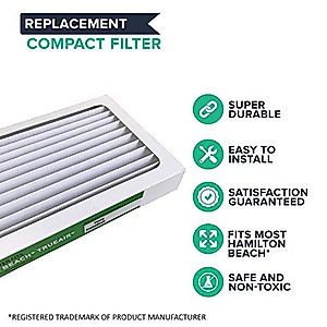Crucial Air Filter Replacement Parts Compatible with Hamilton Beach True Air Part 990051000 - Fits Vacuum Models 04383, 04384, 04385 - HEPA Style Filters Capture Mites, Pollen, Household Dust (1 Pack)