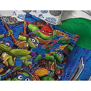 Jay Franco Nickelodeon Teenage Mutant Ninja Turtles Full Comforter Set - 7 Piece Bedding Includes Sheet Set & Pillow Covers - Super Soft Mutant Mayhem Microfiber Bed Set