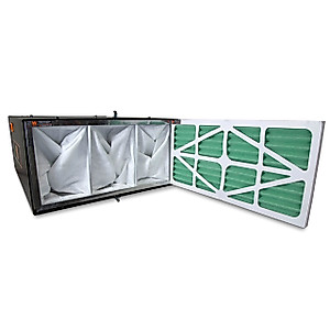 WEN 3417 3-Speed Remote-Controlled Industrial-Strength Air Filtration System (556/702/1044 CFM) & 3415AF1 1-Micron Industrial-Strength Inner Air Filter, Two Pack