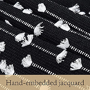 AGELMAT Boho Bathroom Rug 2' x 3',Woven Washable Small Black and White Area Rug for Bedroom,Moroccan Cotton Kitchen Rug Farmhouse Throw Rug Bohemian Bath Mat for Hallway Entry Doorway Laundry